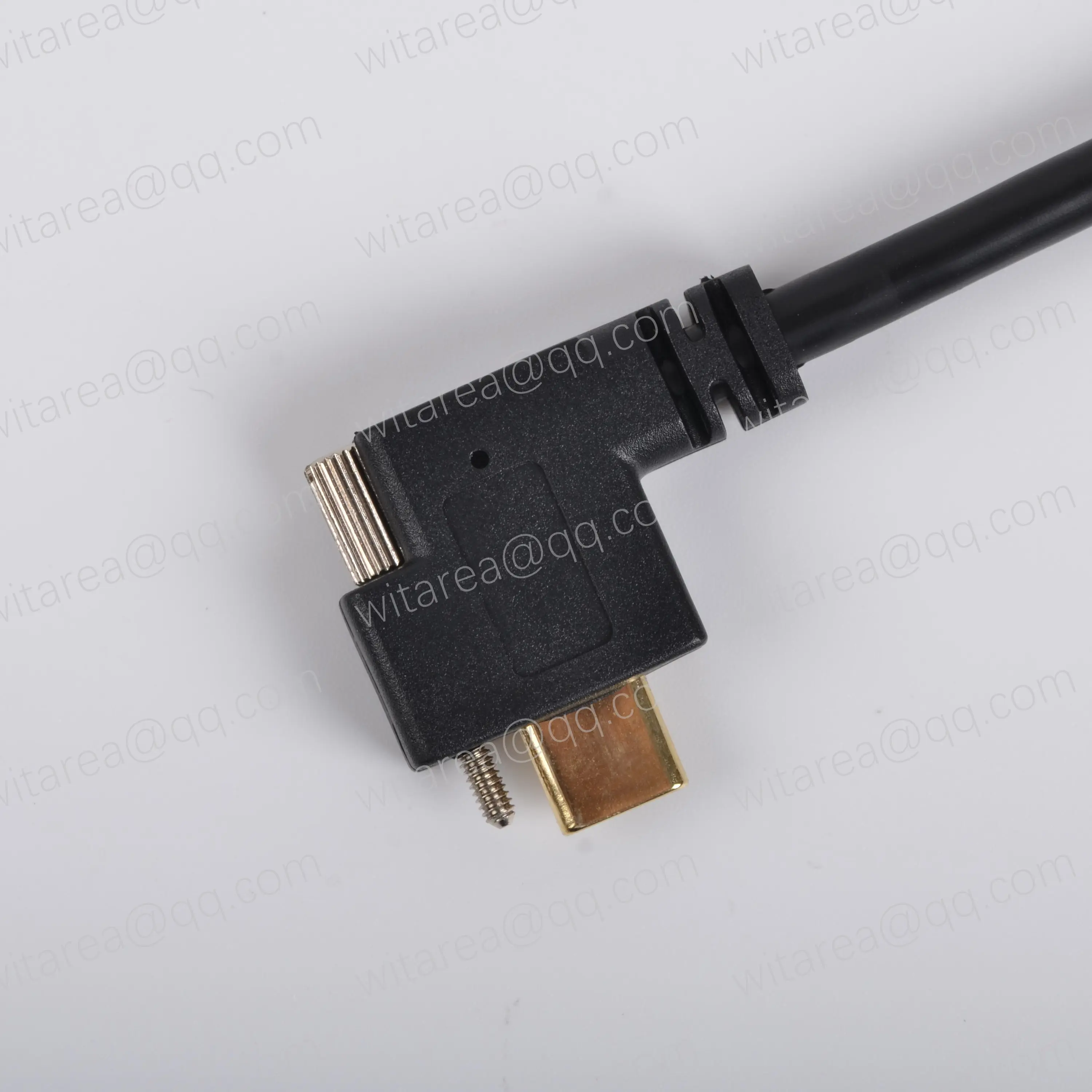 Left right angled L elbow single screw locking Type c Cable