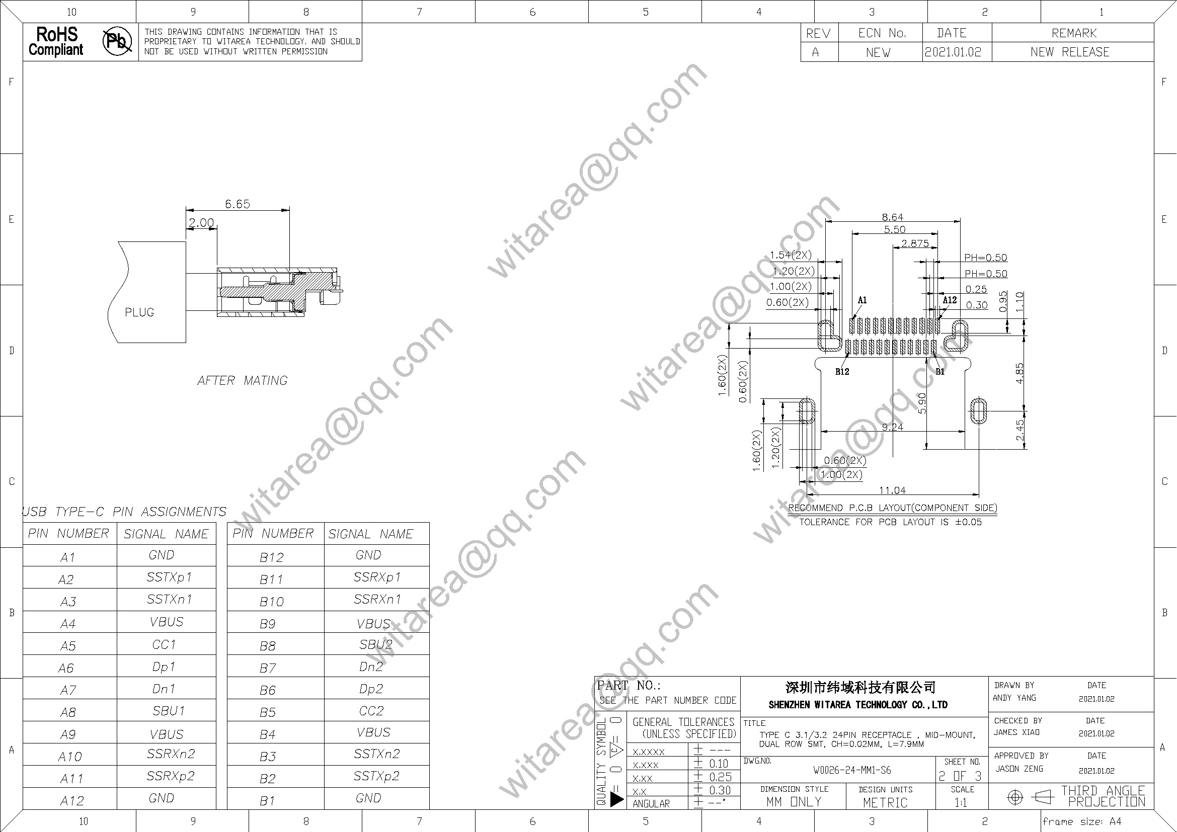 Professional high-current usb type c connectors. 24pin usb type c SMT ...
