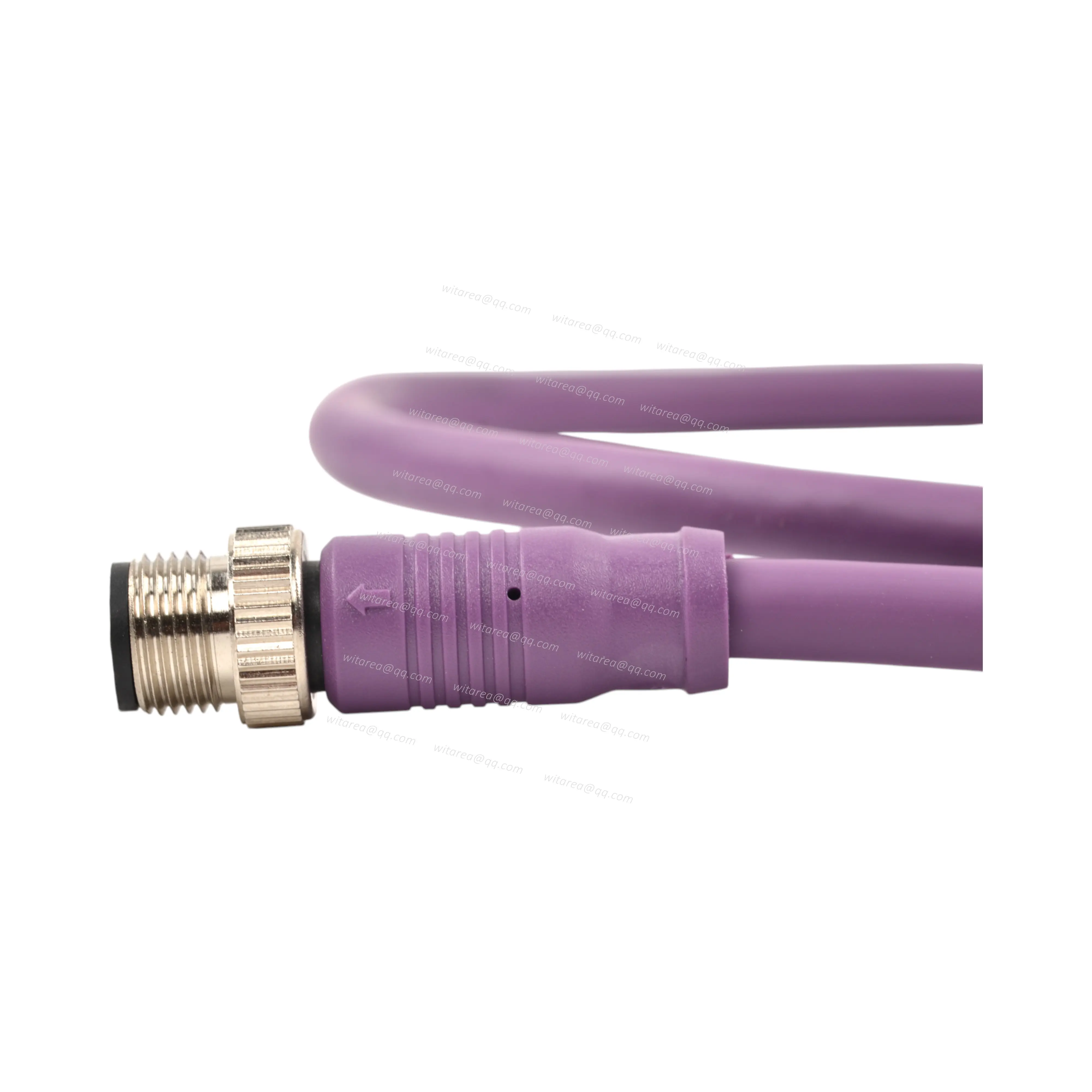 Professional custom M12 waterproof plug purple color ,custom plug cable ...