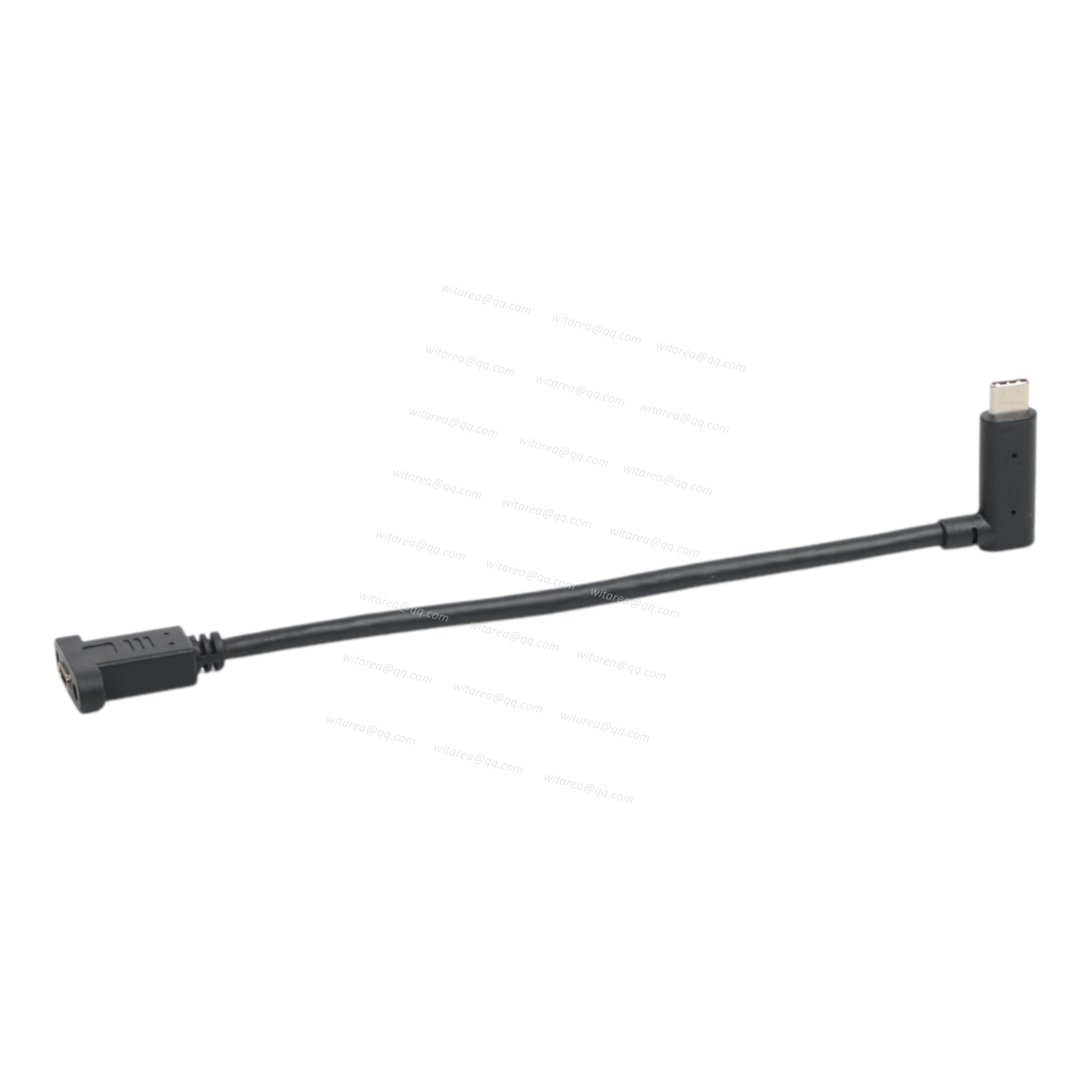 USB2.0 C/M angled To USB C/F Panel mount Cable, USB2.0 CM angled To USB ...