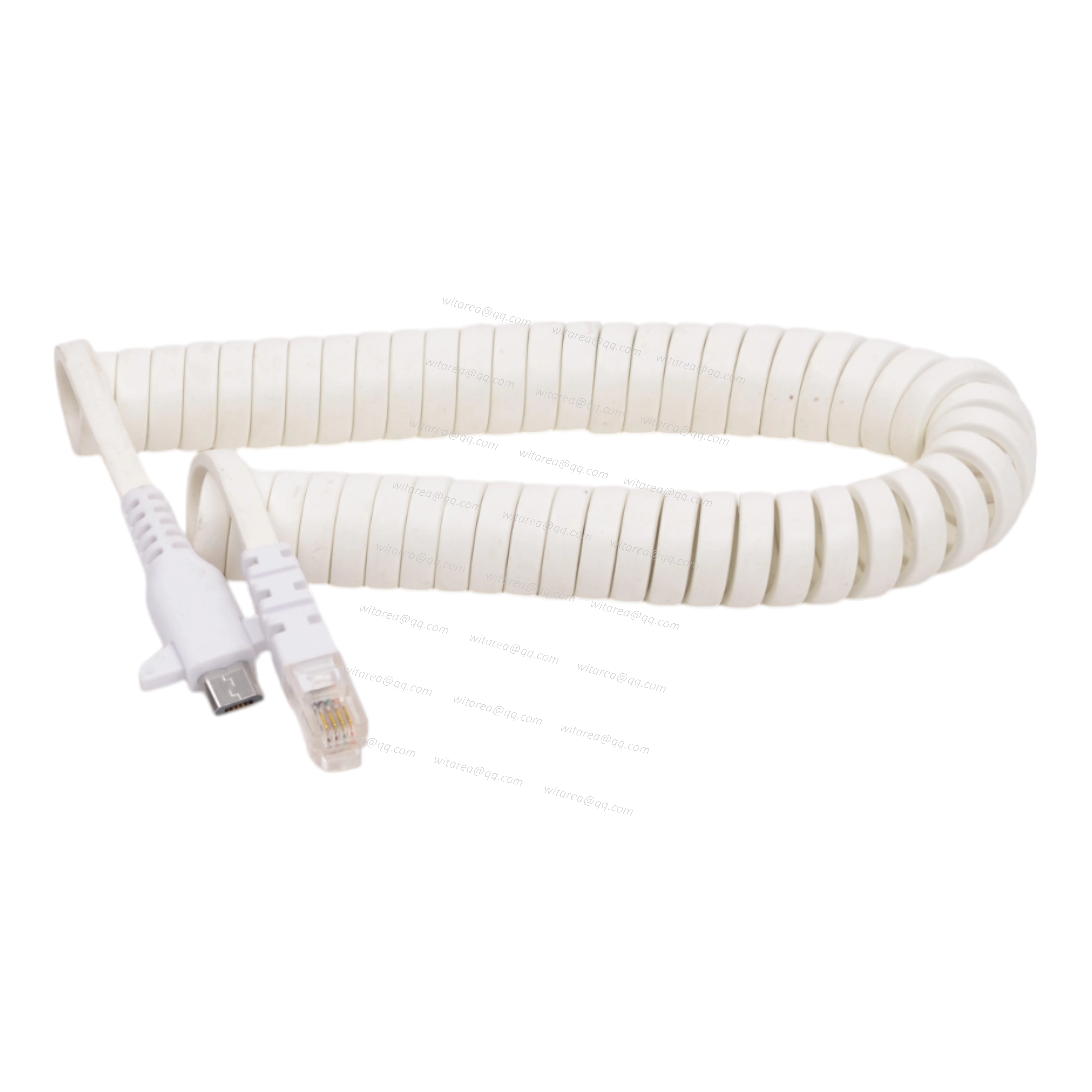 Professtional Delta wing USB 2.0 Micro B male to RJ11 coiled cable ...