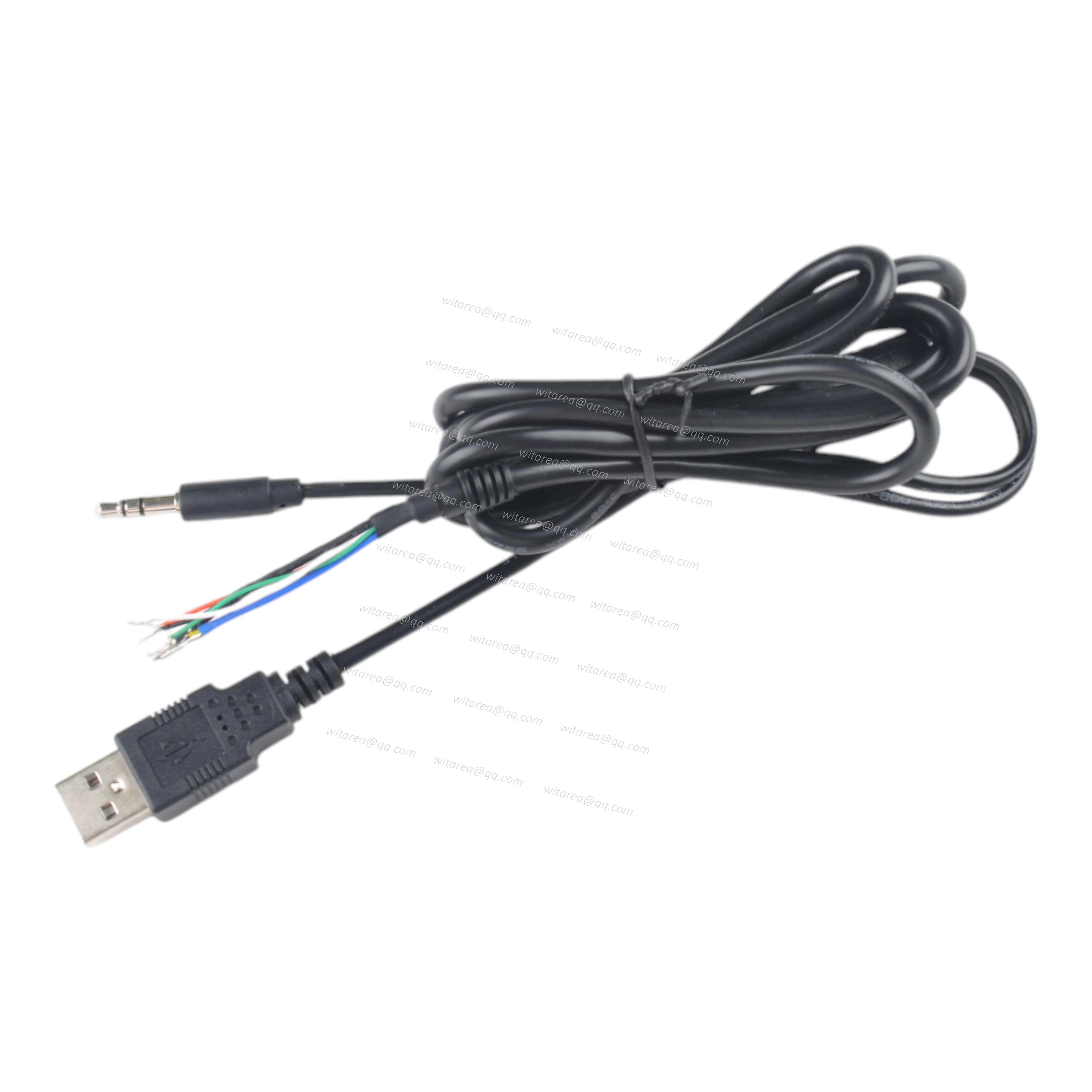 Professional USB AM Audio jack pigtail cable with ferrite bead, Custom USB Audio Jack Y cable ...