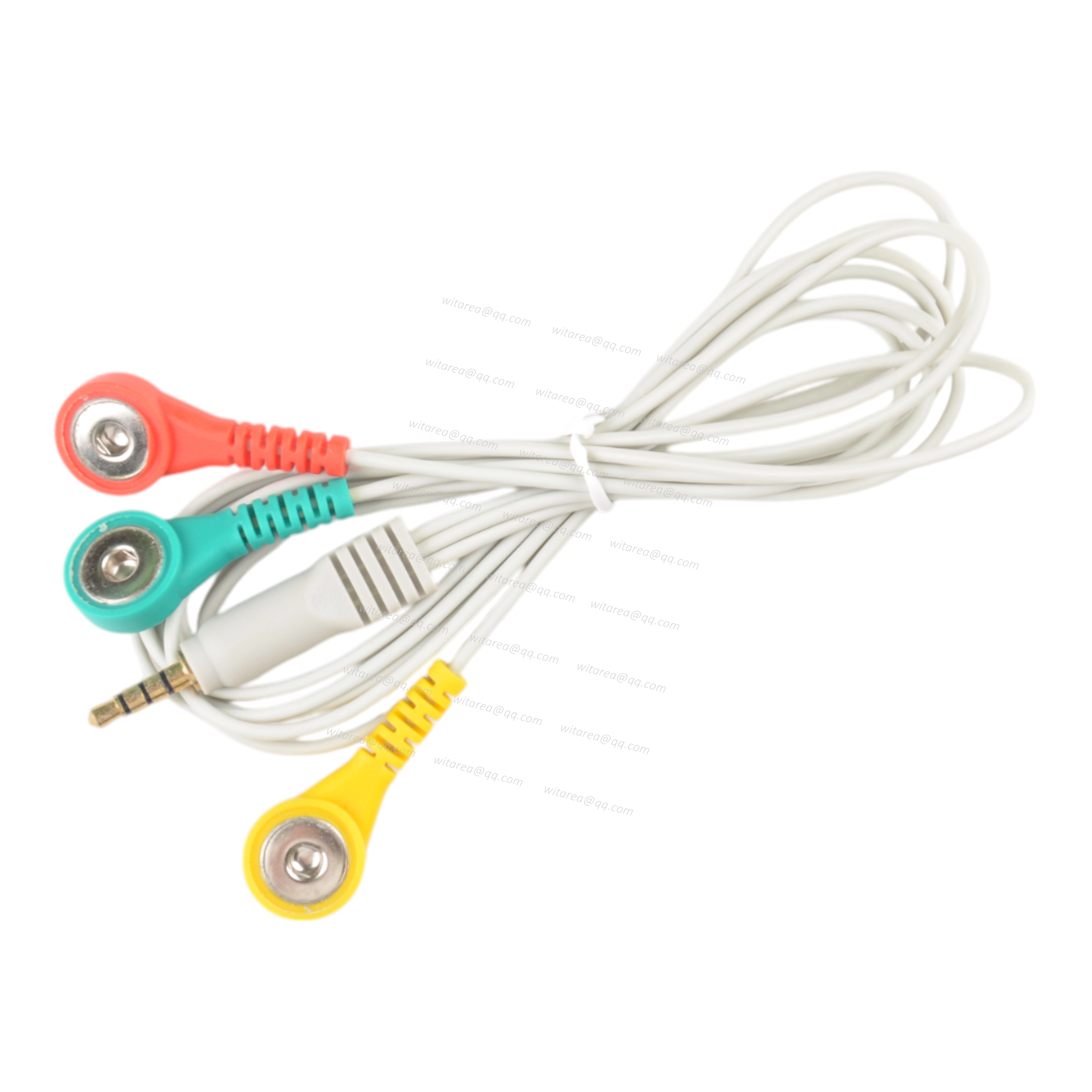 Professional 3.5mm Audio Jack to 3 leads electrode snap cable, 3-lead ...