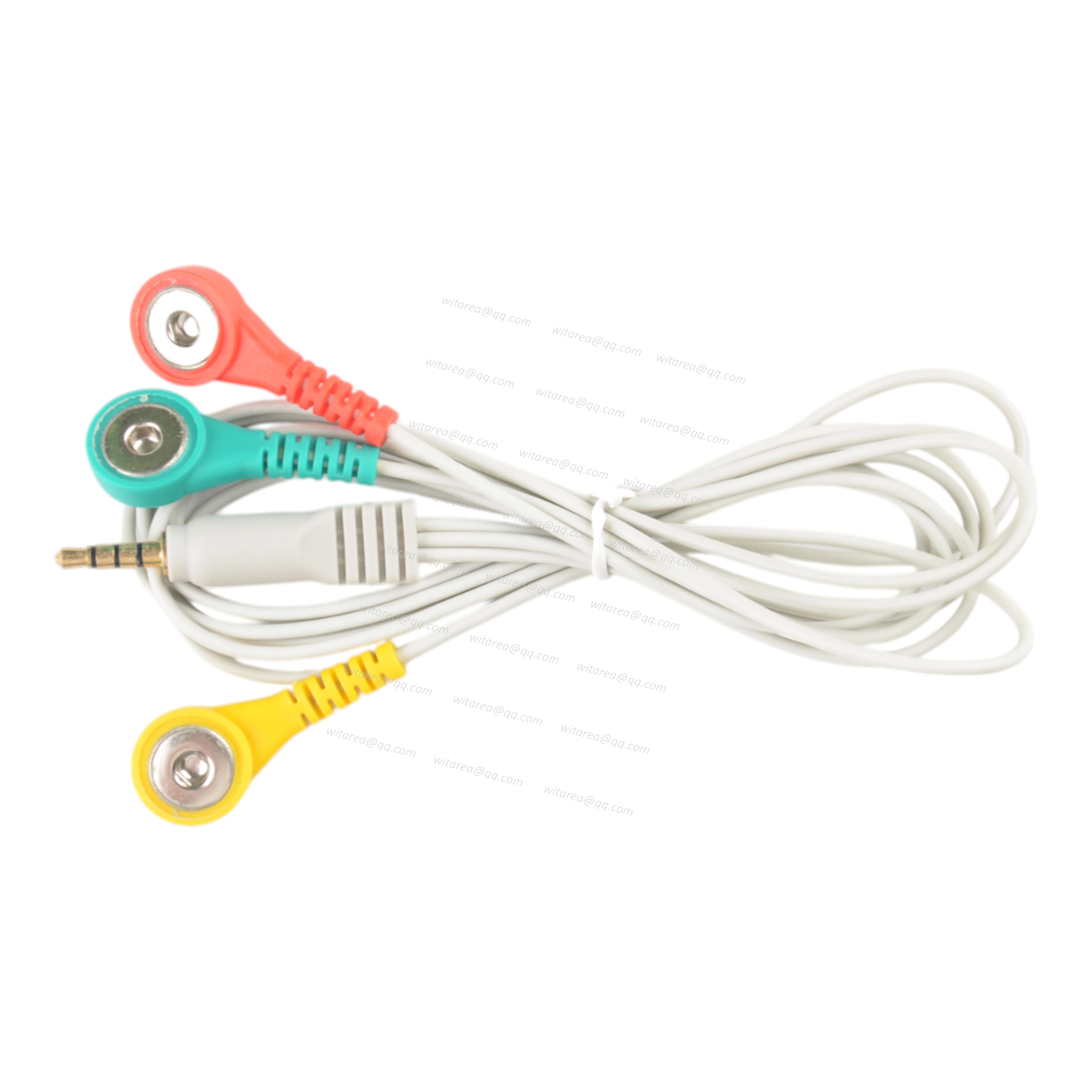 Professional 3.5mm Audio Jack to 3 leads electrode snap cable, 3-lead ...