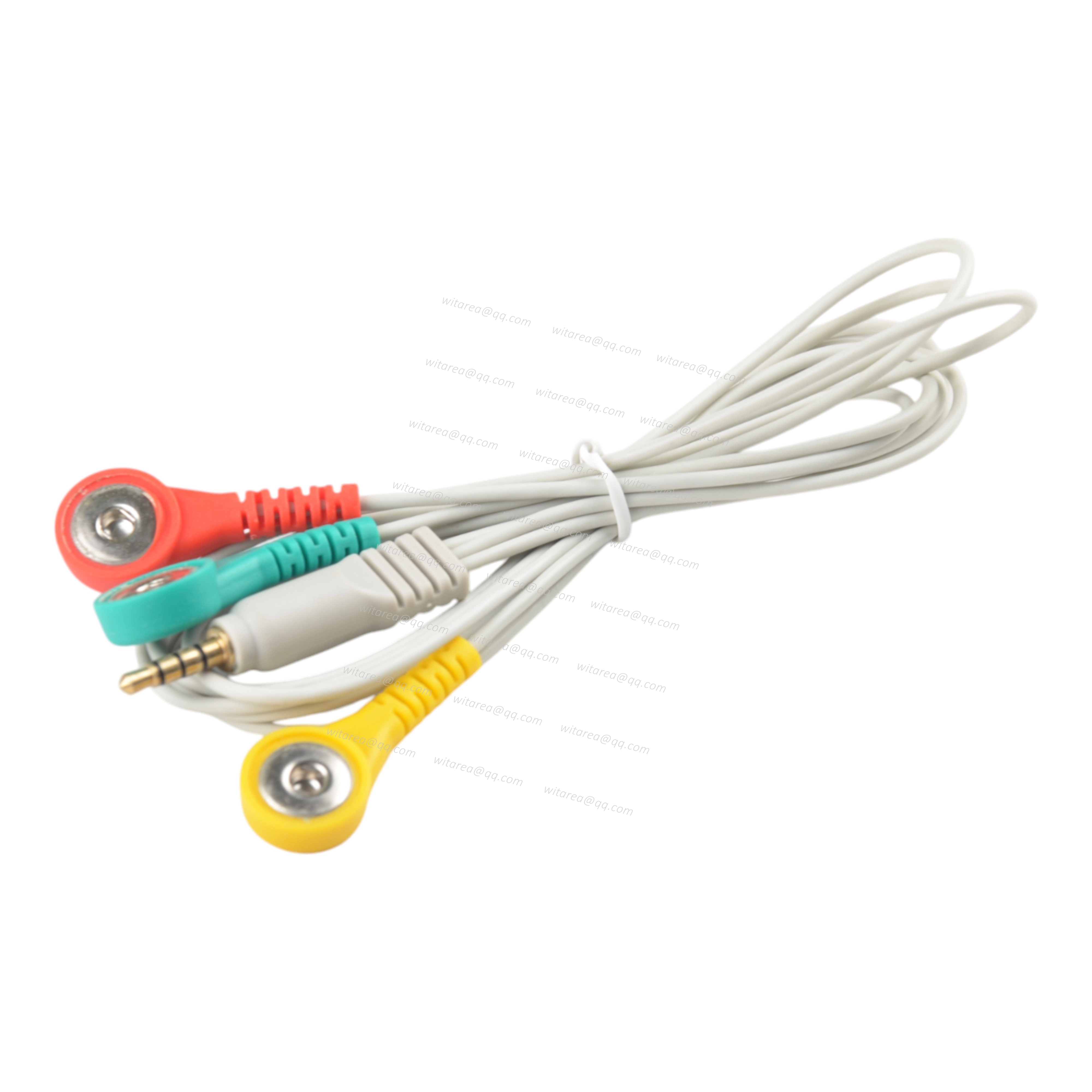 Professional 3.5mm Audio Jack to 3 leads electrode snap cable, 3-lead ...