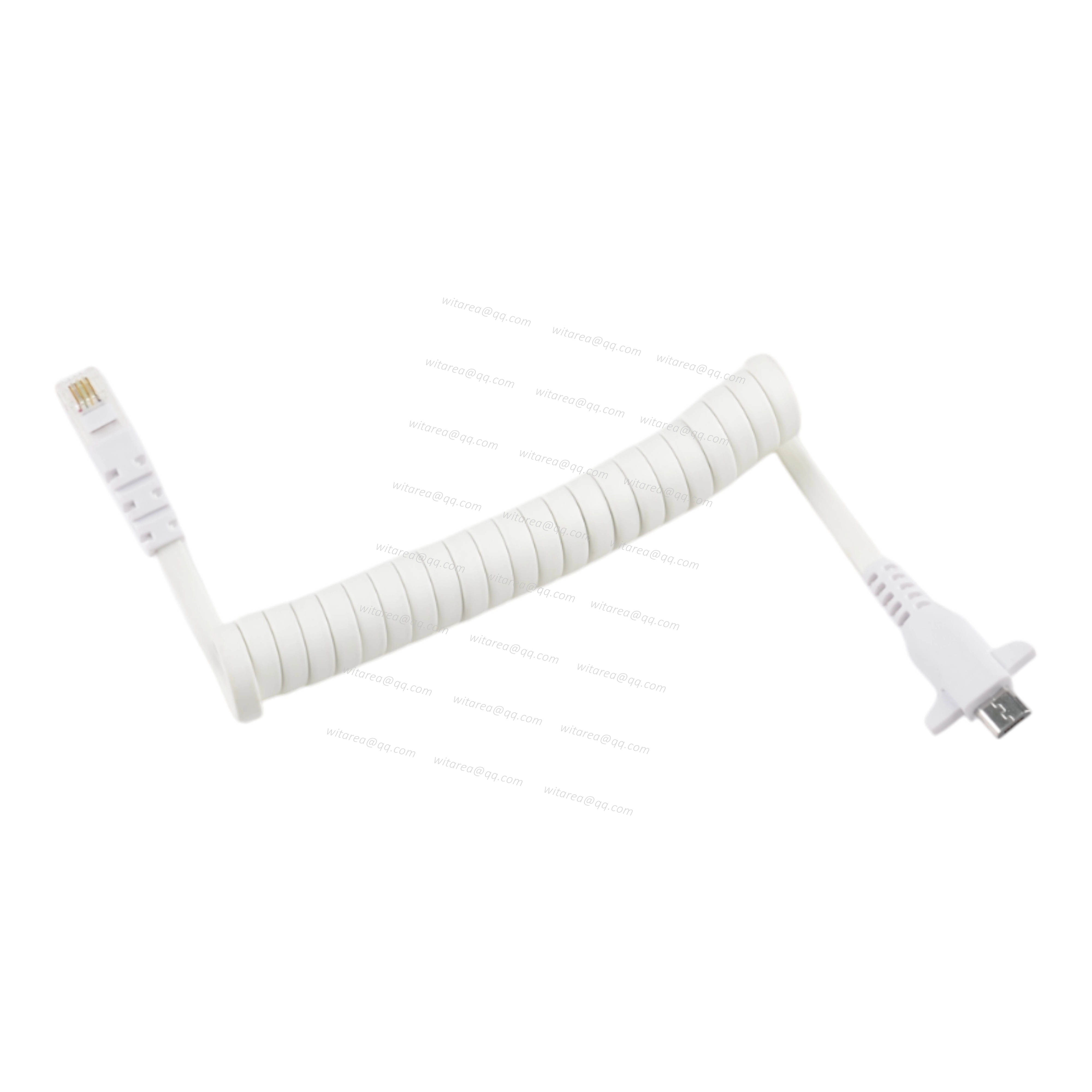 Professtional Delta wing USB 2.0 Micro B male to RJ11 coiled cable ...