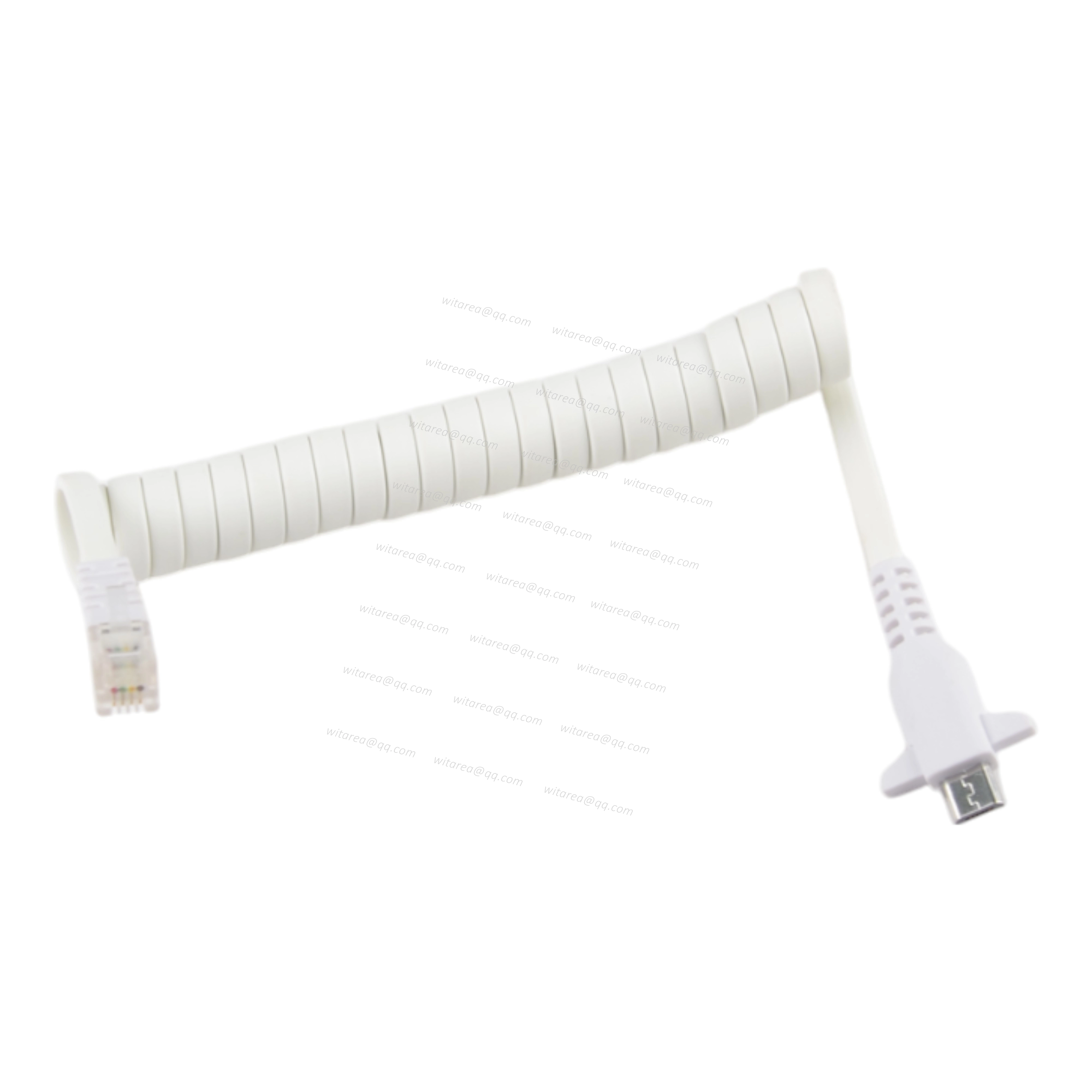 Professtional Delta wing USB 2.0 Micro B male to RJ11 coiled cable ...