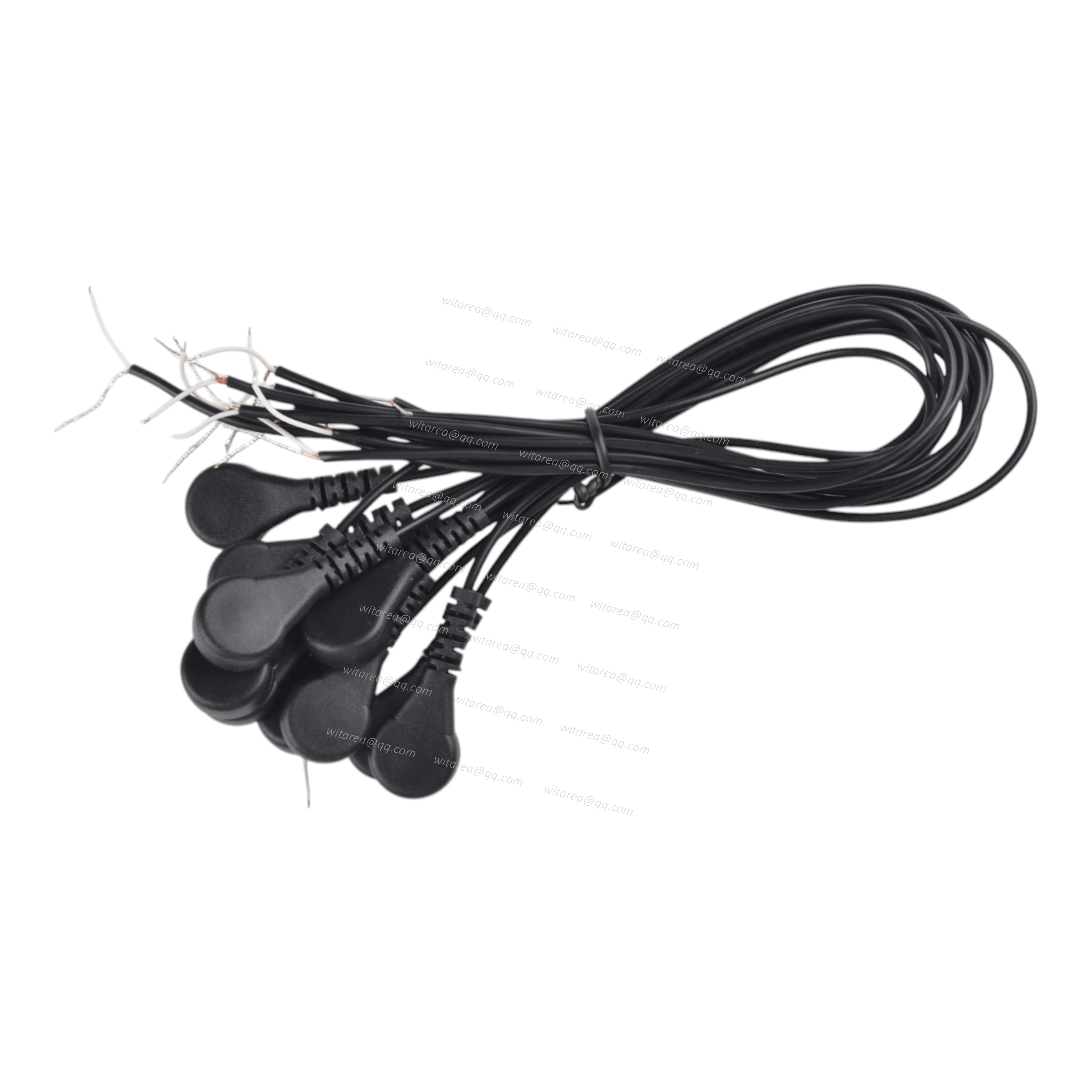 Professional 10 leads electrode snap to open cable, 10-lead ECG EMG ...