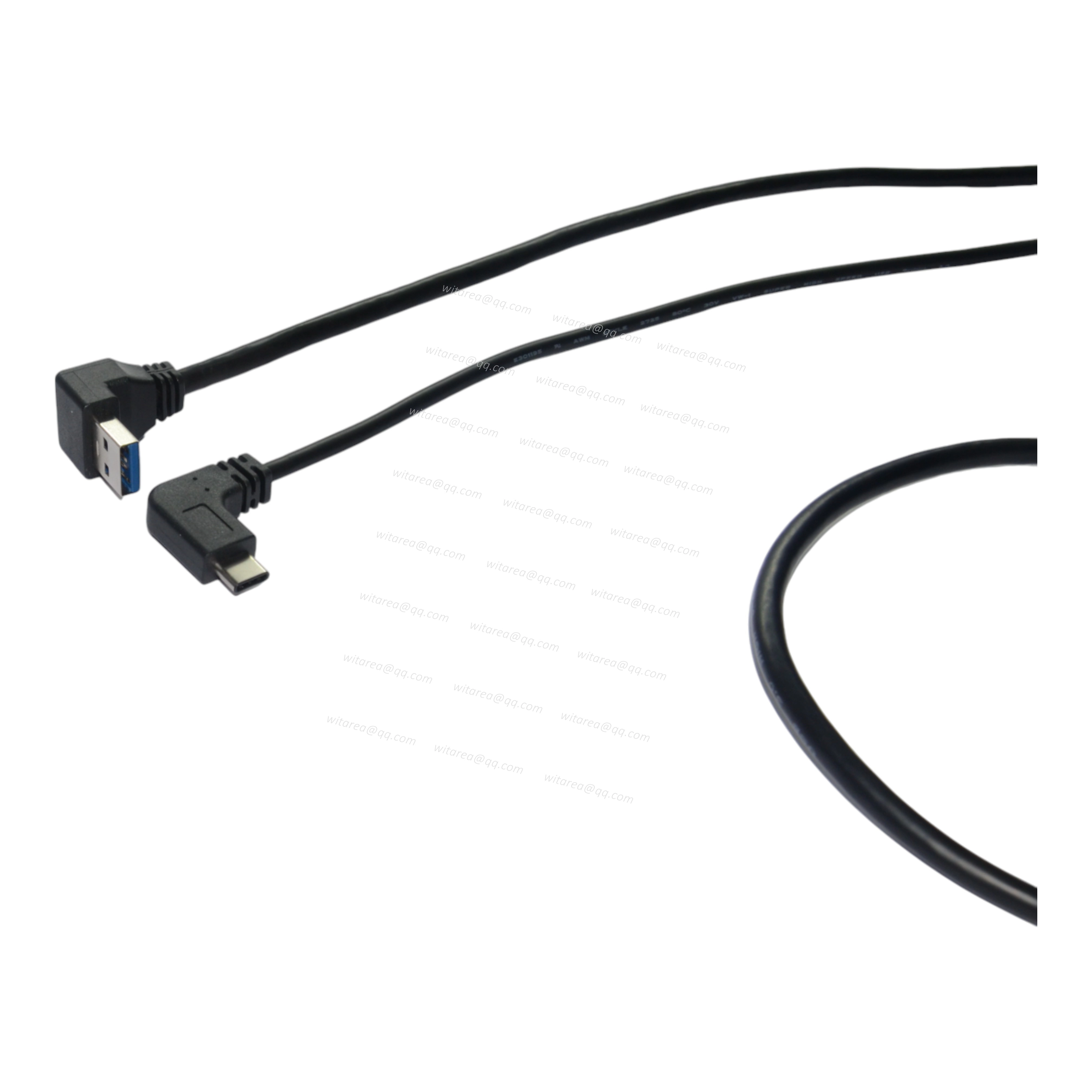 Professional 90 degree USB 3.0 A male to Type C male cable, Up/Down Angled USB 3.0 AM to Left ...