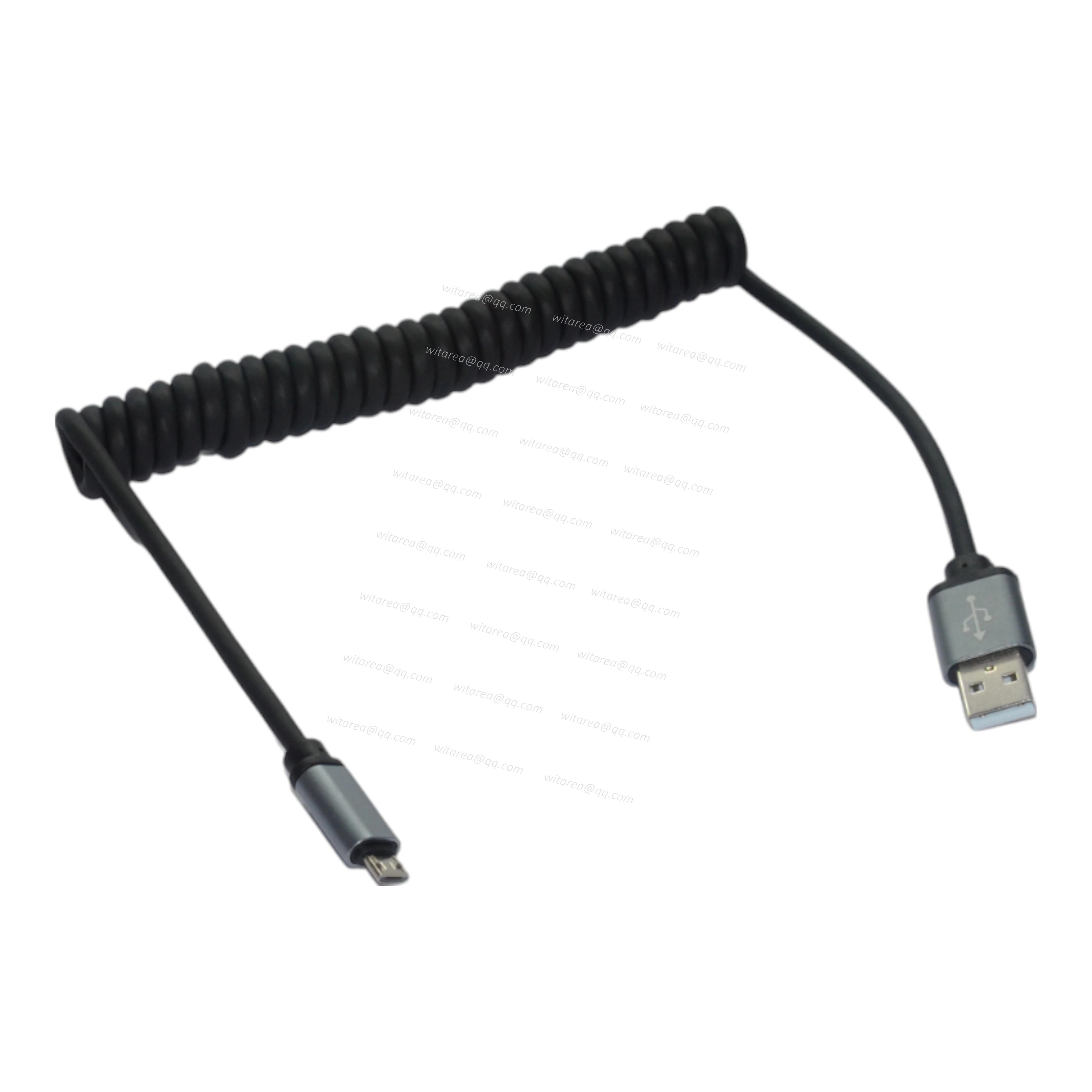 Professional USB A to Micro B Coiled Cable, Coiled USB 2.0 A to Micro B ...