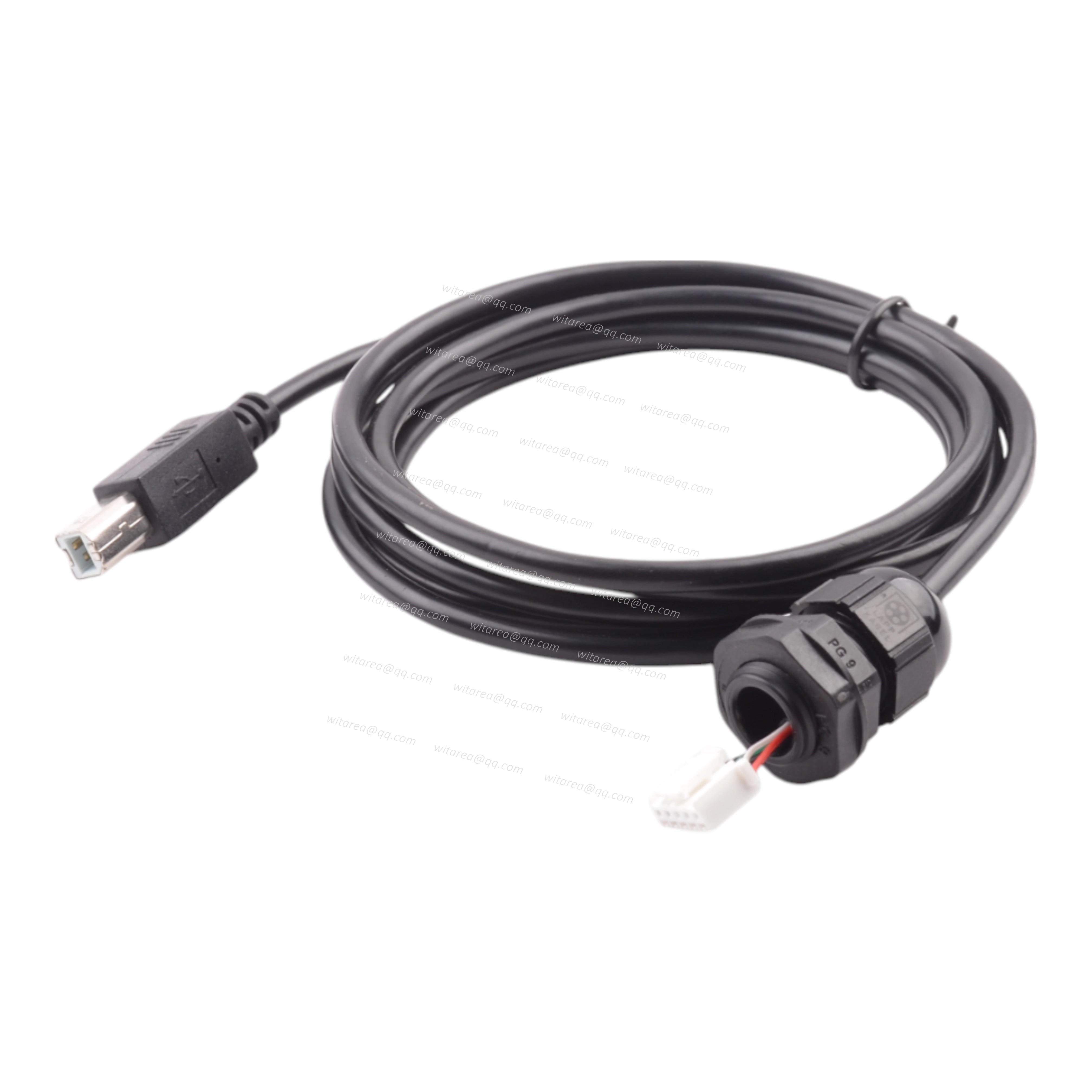 Professtional USB BM TO Molex connector with PG9 waterproof gland,USB ...