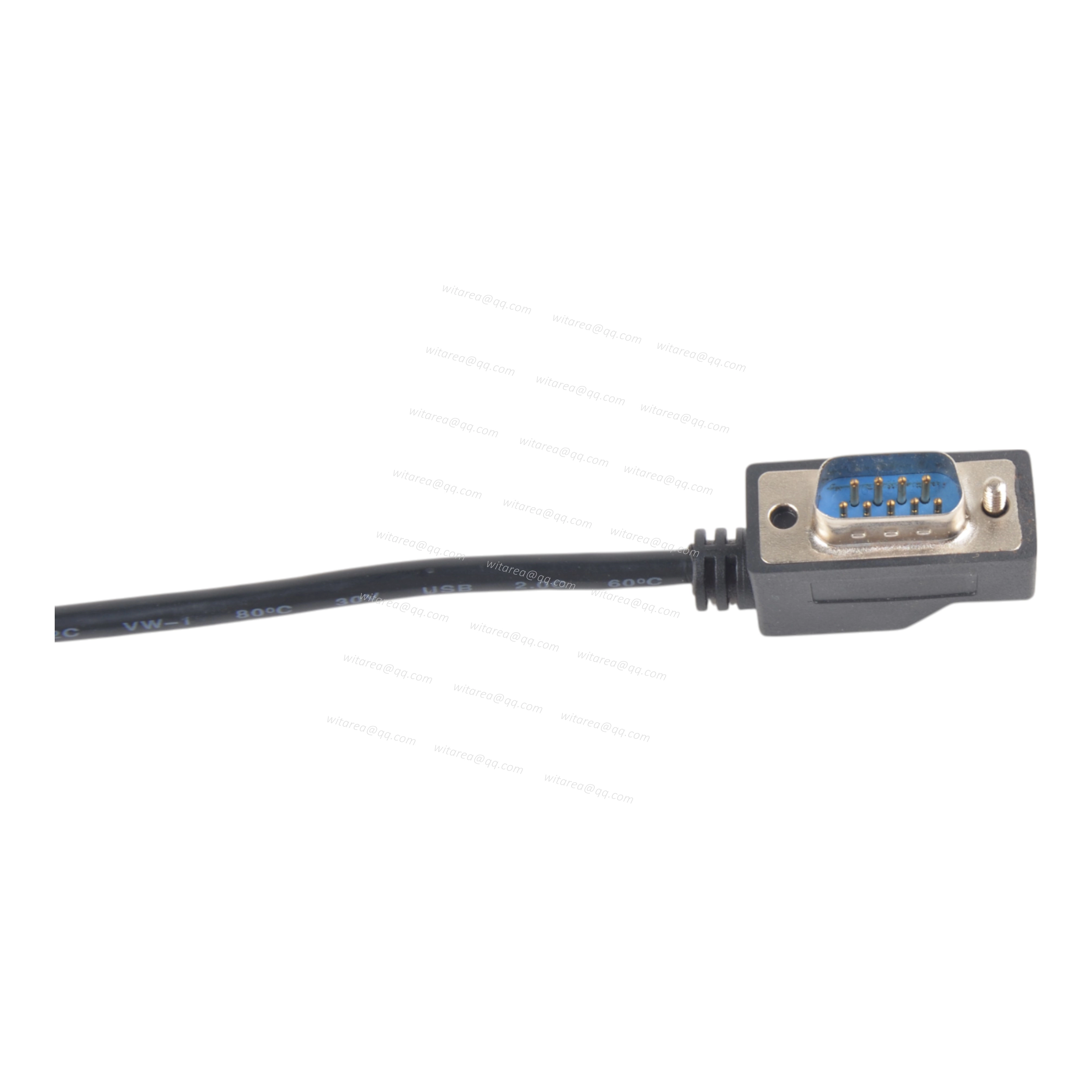 Professional right angled DB9 male to straight db 9pin female cable ...