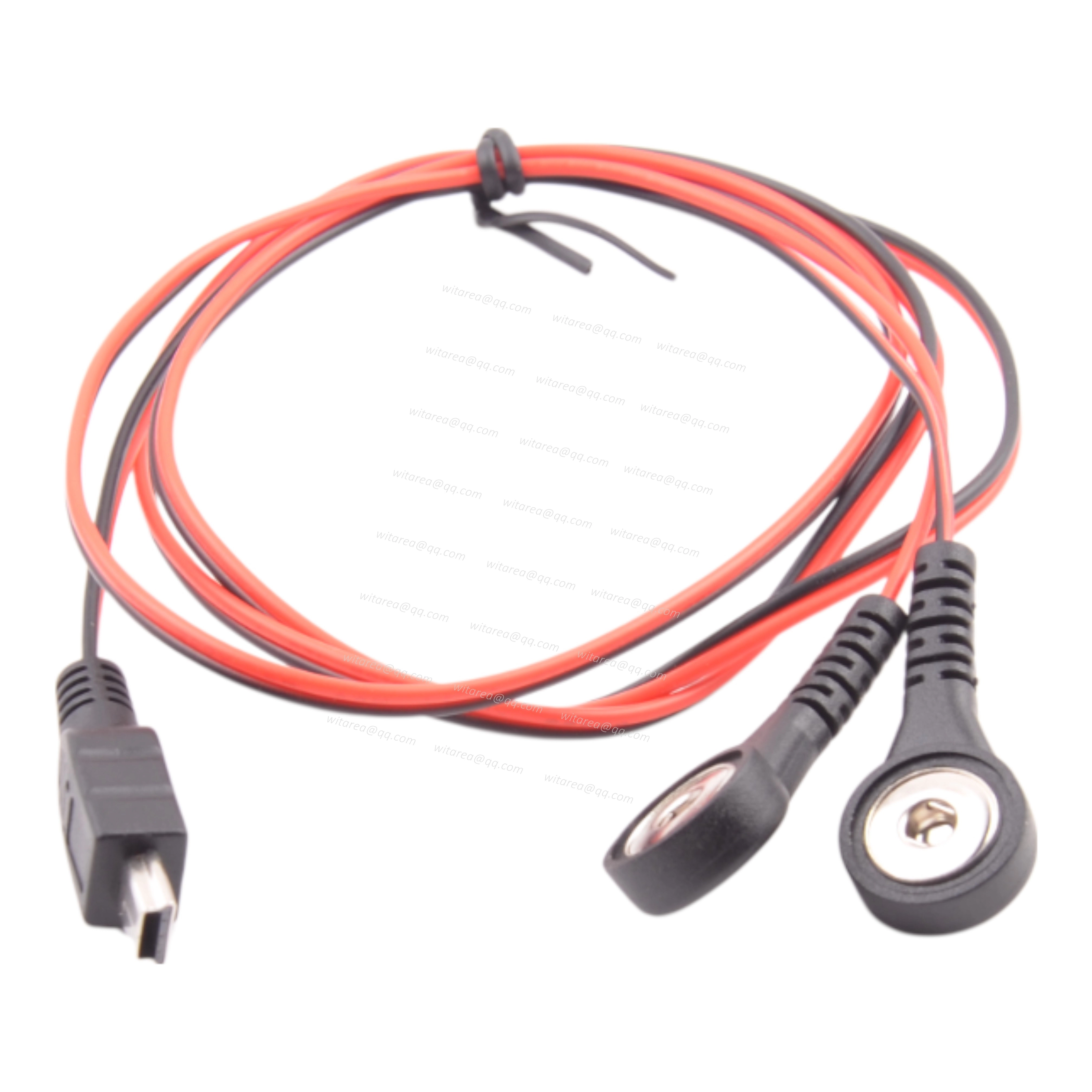 Professional 2 leads electrode snap medical cable, Custom Micro USB to ...