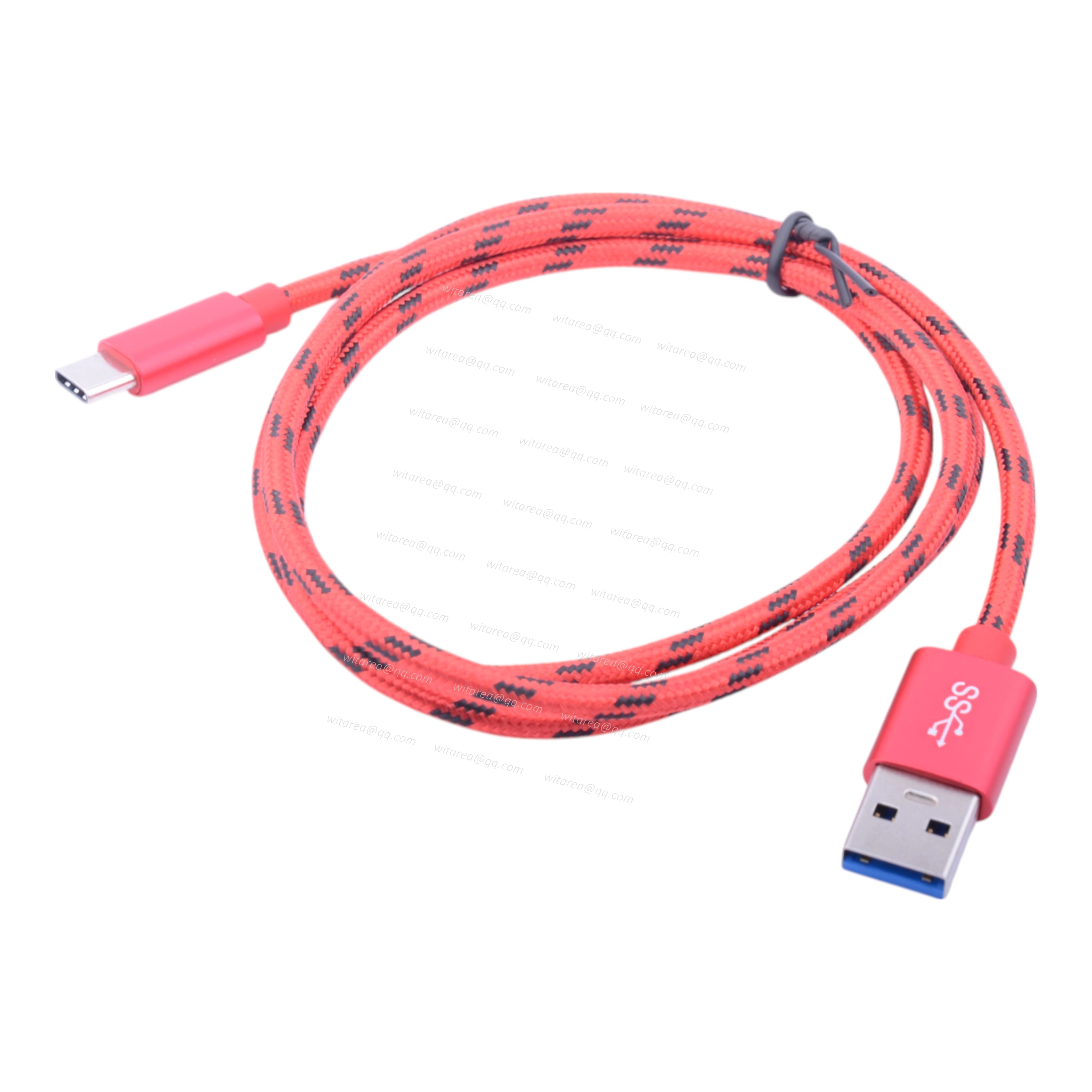 Professional Red Braided USB 3.0 A male to Type C male cable, High ...