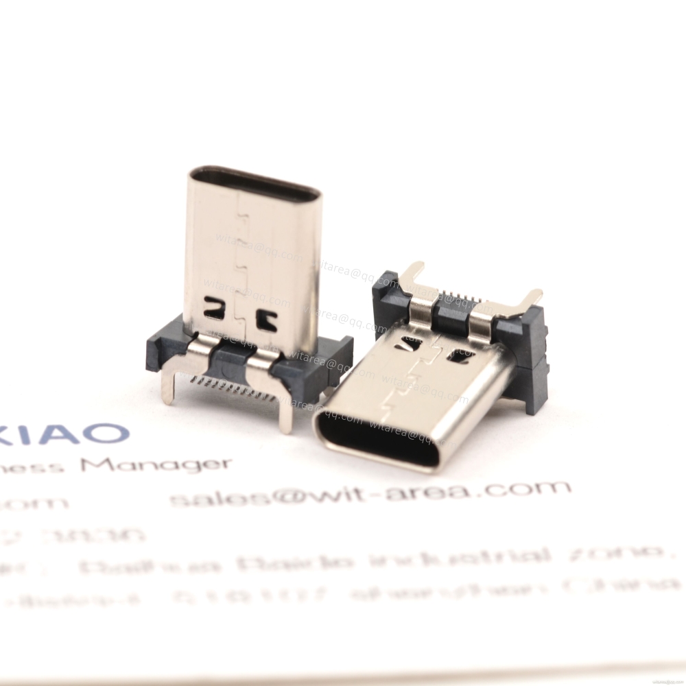 Source USB Type c Receptacle with stakes, Heavy duty power USB type c ...